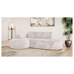 Ecksofa OTTO HOME "ADELLA Design-Sofa mit Recamiere rechts/links, 248/159/76 cm", beige (hellbeige), B:248cm H:76cm T:159cm, 100% Polyester, Sofas, Ecksofa, L-Form mit Wellenunterfederung, runde Form, auch in Cord