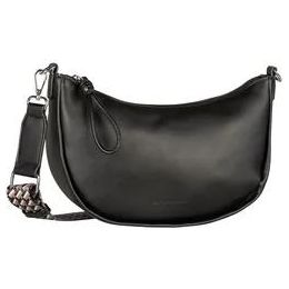Handtasche Tom Tailor "Tatiana", Damen, Gr. B/H/T: 28cm x 19cm x 9,5cm, schwarz, Polyurethan, clean, gepflegt, unifarben, Taschen Handtasche, fein gewebter dreifarbiger Gurtband mit harmonischem &bdquo;T&ldquo; ́Logodruck