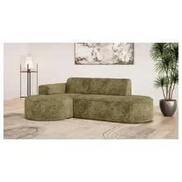 Ecksofa OTTO HOME "ADELLA Design-Sofa mit Recamiere rechts/links, 248/159/76 cm", gr&uuml;n, B:248cm H:76cm T:159cm, 100% Polyester, Sofas, Ecksofa, L-Form mit Wellenunterfederung, runde Form, auch in Cord