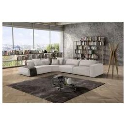 Ecksofa Egoitaliano "Beverly, extravangantes Designsofa mit erstklassigem Sitzkomfort", grau (stone), B:378cm H:95cm T:282cm, Leder &raquo;BULL&laquo; (echtes Rindsleder). Geschliffenes, pigmentiertes und behandeltes Rindsleder mit einer Dicke von 1, 3-1, 5 mm. Dieses Leder zeigt eine ziemlich weiche Hand mit einem halb undurchsichtigen Aussehen. Es handelt sich um ein gesch&uuml;tztes Leder. Eine leichte Deckschi