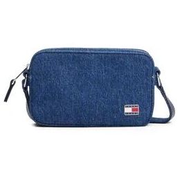 Tommy Hilfiger Mini Bag TOMMY JEANS "TJW COOL DENIM CAMERA BAG", Damen, Gr. B/H/T: 20,5cm x 12,5cm x 6cm, blau (jeansblau), Lederimitat, Textil, Taschen, Damen Schultertasche, Minibag, Umh&auml;ngetasche mit Logoflagge