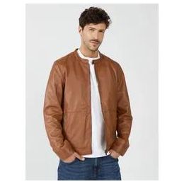 Lederjacke JCC "31024404", Herren, Gr. 56, braun (cognac), Obermaterial: 100% Schafsleder; Futter: 100% Baumwolle; &Auml;rmelfutter: 100% Polyester, mit Knopf, Jacken