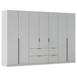 Dreht&uuml;renschrank OTTO HOME "Kleiderschrank Schrank Garderobe AGORDO mit Dekor- oder Hochglanzfront", grau (seidengrau), B:315cm H:229cm T:54cm, Holzwerkstoff, Schr&auml;nke, Dreht&uuml;renschrank, mit Au&szlig;enschubk&auml;sten, in 7 Breiten und 2 H&ouml;hen MADE IN GERMANY