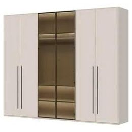 Dreht&uuml;renschrank OTTO HOME "Opera Parsol-Glast&uuml;ren, LED-Innenbeleuchtung, mit und ohne Kranz", cashmere, B:272cm H:224cm T:56cm, FSC-zertifizierter Holzwerkstoff, MDF, Schr&auml;nke, Dreht&uuml;renschrank, Glast&uuml;ren, UV-Lack, LED-Innenbeleuchtung, Soft-Close-Funktion