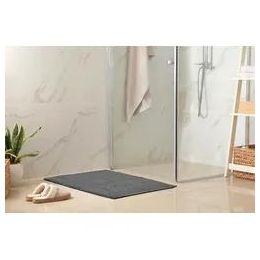 Badematte LUXOR living "Atlanta, 50x80 cm", grau (anthrazit), H:10mm, Baumwolle, Badematten, Badematte, Badteppich, Duschvorleger, Uni Farben, saugstark