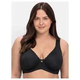 B&uuml;gel-BH sheego, Damen, Gr. 105, Cup C, schwarz-wei&szlig; (schwarz, wei&szlig;), 82% Polyamid, 18% Elasthan, BHs B&uuml;gel-BH