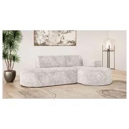 Ecksofa OTTO HOME "ADELLA Design-Sofa mit Recamiere rechts/links, 248/159/76 cm", beige (hellbeige), B:248cm H:76cm T:159cm, 100% Polyester, Sofas, Ecksofa, L-Form mit Wellenunterfederung, runde Form, auch in Cord
