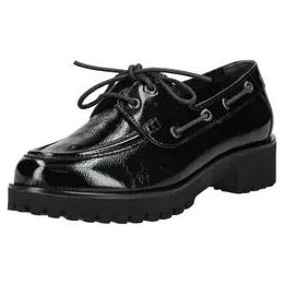 Mokassin Paul Green "Paul Green Halbschuhe Leder", Damen, Gr. 38,5, schwarz (schwarz lack), Leder, Schuhe Mokassin