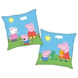 Dekokissen Peppa Pig "Peppa Pig", bunt (bunt, bedruckt), B:40cm L:40cm, Polyester, Dekokissen_Sitzkissen_Kissenh&uuml;llen, mit tollem Peppa Pig Motiv