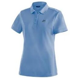 Poloshirt Maier Sports "Ulrike", Damen, Gr. 36, blau (pastellblau), 100% Polyester, Rundhals, Shirts, Damen Polo kurzarm, leichtes Shirt, Funktionsshirt mit Kragen, Reg Fit