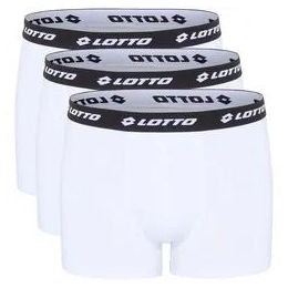 Boxershorts Lotto, Herren, Gr. L (52/54), wei&szlig; (hellwei&szlig;), 95% Baumwolle, 5% Elasthan, unifarben, Unterhosen, - in vorteilhaftem Sparpack