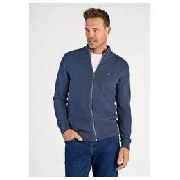 Strickjacke Bison "Cardigan Comfort Fit", Herren, Gr. L, blau (blau mel), Obermaterial: 70% Baumwolle, 30% Polyester, unifarben, Strickjacken Strickjacke