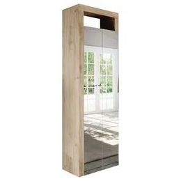 Schuhschrank Home Affaire "Hamburg H&ouml;he 195 cm, Hochschrank, 2 Spiegelt&uuml;ren, dekorativer Rahmen", wei&szlig; (wei&szlig;, eiche cadiz nb), B:64cm H:195cm T:35cm, Schr&auml;nke, Schuhschrank, Schuhregal mit 6 Ebenen, Ablagefach, verstellbare B&ouml;den, Metallgriff