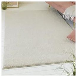 Hochflor-Teppich OTTO HOME "Yvaine, auch als L&auml;ufer erh&auml;ltlich", beige, B:80cm H:25mm L:150cm, Polyester, Teppiche, Langflor, Shaggy, dichter weicher Hochflor, meliert, Wohnzimmer