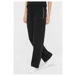 Bundfaltenhose SENSES.THE LABEL, Damen, Gr. 3XL, Normalgr&ouml;&szlig;en, schwarz, Web, Material: 64% Viskose, 32% Polyamid, 4% Elasthan, unifarben, relaxed fit lang, Hosen, mit Elastikbund