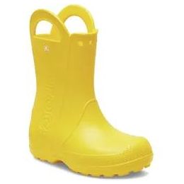 Gummistiefel Crocs "Toddler Handle It Rain Boot", M&auml;dchen, Gr. 27, gelb, CrosliteTM, Schuhe Gummistiefel, Regenstiefel, Matschstiefel mit reflektierenden Logos