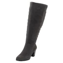 Weitschaftstiefel sheego, Damen, Gr. 43, XXL-Schaft, grau, Lederimitat, Polyester, Schuhe Weitschaftstiefel