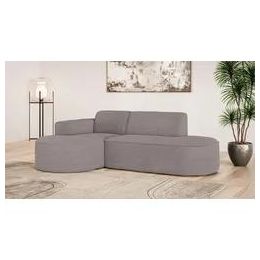 Ecksofa OTTO HOME "ADELLA Design-Sofa mit Recamiere rechts/links, 248/159/76 cm", beige (taupe), B:248cm H:76cm T:159cm, 100% Polyester, Sofas, Ecksofa, L-Form mit Wellenunterfederung, runde Form, auch in Cord