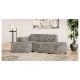 Ecksofa OTTO HOME "ADELLA Design-Sofa mit Recamiere rechts/links, 248/159/76 cm", braun, B:248cm H:76cm T:159cm, 100% Polyester, Sofas, Ecksofa, L-Form mit Wellenunterfederung, runde Form, auch in Cord