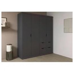 Kleiderschrank Rauch "Dreht&uuml;renschrank Schrank Garderobe W&auml;scheschrank Schlafzimmer MARLENE", grau (graumetallic), B:181cm H:203cm T:56cm, Holzwerkstoff, Schr&auml;nke, Kleiderschrank, in 3 Breiten 91/136/181 cm im Landhaus-Stil MADE IN GERMANY