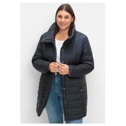 Steppjacke sheego, Damen, Gr. 54, blau (tiefblau), 100% Polyamid, unifarben, Jacken Steppjacke
