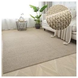 Teppich s.Oliver "Lenni" Gr. 3, beige (dunkelbeige), B:120cm H:10mm L:180cm, Kunstfaser, Teppiche, Teppich, Uni-Farben, kurzflor, waschbar, Wohnzimmer, Schlafzimmer