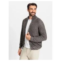 Strickjacke Catamaran, Herren, Gr. 52, grau (anthrazit, meliert), 100% Polyacryl, meliert, Strickjacken Strickjacke