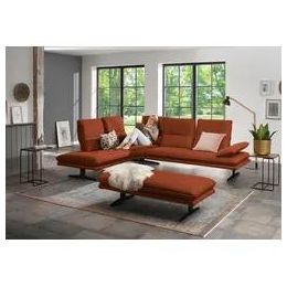 Ecksofa W.Schillig "broadway, Designsofa, toller Sitzkomfort, zeitlos, elegant, L-Form", braun (cognac z69), B:284cm H:94cm T:224cm, Longlife Xtra-Leder Z69: Das feinnarbige, gedeckte Softleder Z69 besticht durch seine au&szlig;ergew&ouml;hnliche Weichheit im trendigen &raquo;Vintage-Look&laquo;, Hautst&auml;rke 0, 9 - 1, 1 mm, Sofas, Ecksofa, Sitztiefenverstellung, Kopfteil- & Seitenteilverstellung, Breite 284cm