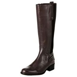 Weitschaftstiefel sheego, Damen, Gr. 44, XXL-Schaft, braun, Glattleder, Leder, Schuhe Weitschaftstiefel