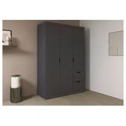 Kleiderschrank Rauch "Dreht&uuml;renschrank Schrank Garderobe W&auml;scheschrank Schlafzimmer MARLENE", grau (graumetallic), B:136cm H:203cm T:56cm, Holzwerkstoff, Schr&auml;nke, Kleiderschrank, in 3 Breiten 91/136/181 cm im Landhaus-Stil MADE IN GERMANY