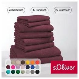 Handtuch Set s.Oliver "s.Oliver, Premium Qualit&auml;t, 600 gr/m2", burgundy, 8 Stk., Walkfrottier, Walkfrottier, Obermaterial: 100% Baumwolle, Handtuch-Sets, 2 G&auml;stet&uuml;cher 30x50, 4 Handt&uuml;cher 50x100, 2 Duscht&uuml;cher 70x140