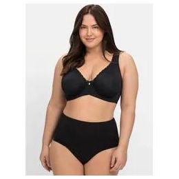 B&uuml;gel-BH sheego, Damen, Gr. 110, Cup B, schwarz-wei&szlig; (schwarz, wei&szlig;), 82% Polyamid, 18% Elasthan, BHs B&uuml;gel-BH