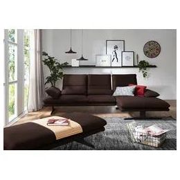 Ecksofa W.Schillig "broadway, Designsofa mit tollem Sitzkomfort", braun (mocca z69), B:291cm H:94cm T:164cm, Longlife Xtra-Leder Z69: Das feinnarbige, gedeckte Softleder Z69 besticht durch seine au&szlig;ergew&ouml;hnliche Weichheit im trendigen &raquo;Vintage-Look&laquo;, Hautst&auml;rke 0, 9 - 1, 1 mm, Sofas, Ecksofa, Sitztiefenverstellung, Kopfteil- & Seitenteilverstellung, Breite 291cm