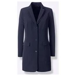 Longblazer Heine "Longblazer", Damen, Gr. 46, marine, 95% Polyester, 5% Elasthan, Blazer Longblazer