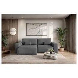 Ecksofa OTTO HOME "MATTS Schlafsofa mit Bettkasten, Ma&szlig;e B/T/H: 265/159/89 cm", grau (anthrazit), B:265cm H:89cm T:159cm, 100% Polyester, Sofas, Ecksofa, L-Form mit Recamiere rechts oder links, hoher Sitzkomfort