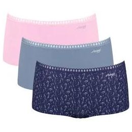 Panty Sloggi "GO Crush Short C3P", Damen, Gr. XL, bunt (4, multiple colours), Single Jersey, Obermaterial: 95% Baumwolle, 5% Elasthan, k&ouml;rpernah, Unterhosen Panty, mit Spitzendetails