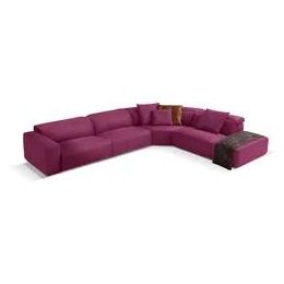 Ecksofa Egoitaliano "Beverly, extravangantes Designsofa mit erstklassigem Sitzkomfort", pink (fuchsia), B:378cm H:95cm T:282cm, Sofas, Ecksofa, wahlweise mit elektrischer Relaxfunktion, Kopfteilverstellung
