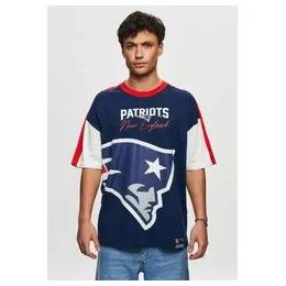 T-Shirt Recovered "NFL Patriots New England Cut and Sew Oversized", Herren, Gr. S, blau (dunkelblau, wei&szlig;), 100% Baumwolle, bedruckt, normal, Rundhals, Shirts T-Shirt, f&uuml;r alle New England Patriots-Fans