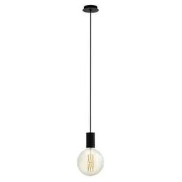 Eglo H&auml;ngeleuchte "POZUETA Schnurpendel, Pendelllampe, schwarz, Stahl, Esstischlampe, E27", schwarz, 1, &Oslash; 12,5cm H: 110cm, 1 Stk., Leuchten, H&auml;ngelampe, Wohnzimmerlampe, Vintage, Industrial, modern, 110x12,5cm, H&auml;ngeleuchte