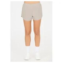 ENDURANCE ATHLECIA Shorts ATHLECIA "Arilay", Damen, Gr. 44, EURO-Gr&ouml;&szlig;en, grau (hellgrau), 91% Polyester, 9% Elasthan, unifarben, kurz, Hosen Shorts, mit bequemem 4-Wege-Stretch