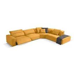 Ecksofa Egoitaliano "Beverly, extravangantes Designsofa mit erstklassigem Sitzkomfort", gelb, B:378cm H:95cm T:282cm, Sofas, Ecksofa, wahlweise mit elektrischer Relaxfunktion, Kopfteilverstellung