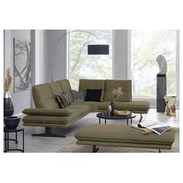 Ecksofa W.Schillig "broadway, Designsofa, toller Sitzkomfort, zeitlos, elegant, L-Form", gr&uuml;n (camouflage z69), B:284cm H:94cm T:224cm, Longlife Xtra-Leder Z69: Das feinnarbige, gedeckte Softleder Z69 besticht durch seine au&szlig;ergew&ouml;hnliche Weichheit im trendigen &raquo;Vintage-Look&laquo;, Hautst&auml;rke 0, 9 - 1, 1 mm, Sofas, Ecksofa, Sitztiefenverstellung, Kopfteil- & Seitenteilverstellung, Breite 284cm
