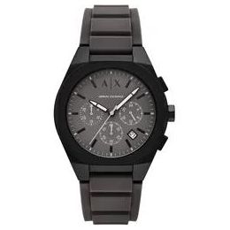 Giorgio Armani Chronograph ARMANI EXCHANGE "SYNC", schwarz (grau, schwarz), Armbanduhren, Damen, Chronograph, Quarzuhr, Armbanduhr, Herrenuhr, Silikonarmband, analog, Tag