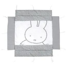 Laufgittereinlage Roba "miffy", grau (grau, wei&szlig;), Obermaterial: 65% Polyester, 35% Baumwolle, Bettnestchen