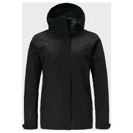 Sch&ouml;ffel Doppeljacke SCH&Ouml;FFEL "Hiking 3in1 Jacket Style Tamina WMS", Damen, Gr. 38, schwarz (9990, schwarz), Aussenjacke Oberstoff: Aussenseite: 100% Polyester; (Membran: Polyurethan); Futter: 100% Polyester; Futter: 100% Polyester Innenjacke Oberstoff: 100% Polyester; Wattierung: 100% Polyester, regular fit, hoch geschlossener Ausschnitt, Jacken