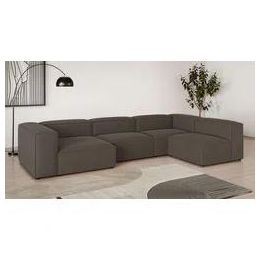Wohnlandschaft OTTO HOME "HAILY U-Form mit Ottomane links/rechts, Ma&szlig;e B/T/H: 360/200/72 cm", braun, B:360cm H:72cm T:200cm, 100% Polyester, Sofas, Wohnlandschaft, als Modul oder separat verwendbar, f&uuml;r individuelle Zusammenstellung