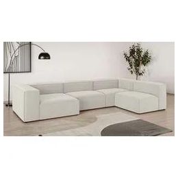 Wohnlandschaft OTTO HOME "HAILY U-Form mit Ottomane links/rechts, Ma&szlig;e B/T/H: 360/200/72 cm", beige (creme), B:360cm H:72cm T:200cm, 100% Polyester, Sofas, Wohnlandschaft, als Modul oder separat verwendbar, f&uuml;r individuelle Zusammenstellung