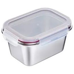 Lunchbox Westmark "Edelstahl Lunch Box/ Frischhaltedose, 1000 ml", silber, B:13cm H:9cm, Lebensmittelaufbewahrungsbeh&auml;lter, Lunchbox, auslaufsichere Brotdose &ndash; mikrowellen- & ofenfest