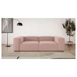 Big-Sofa OTTO HOME "XL HAILY Modularsofa extra tief, Sitztiefe 100 cm", rot (coral), B:260cm H:72cm T:130cm, 100% Polyester, Sofas, Big-Sofa, als Modul oder separat verwendbar, f&uuml;r individuelle Zusammenstellung