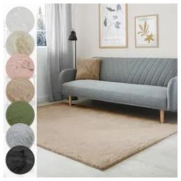 Fellteppich LUXOR living "Novara", braun, B:60cm H:30mm L:120cm, Kunstfaser, Teppiche, Fellteppich, Kunstfell, Kaninchenfell-Haptik, besonders weicher Hochflor